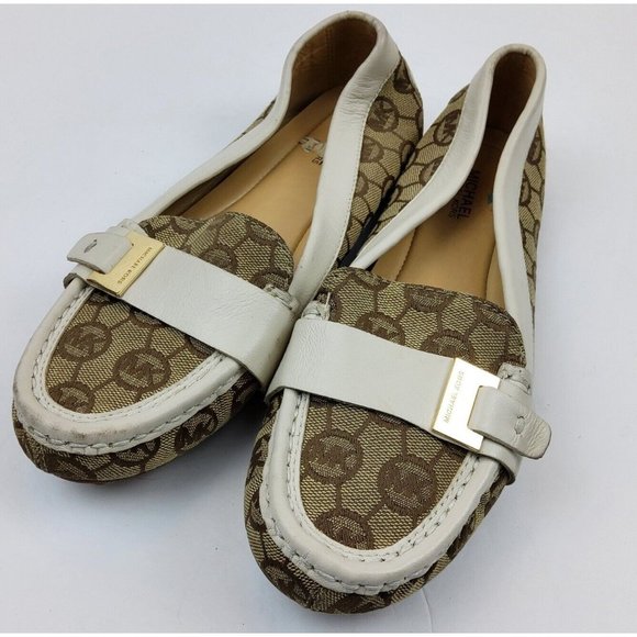 Michael Kors | Shoes | Michael Kors Mk Signature Leather Trim Slip On ...